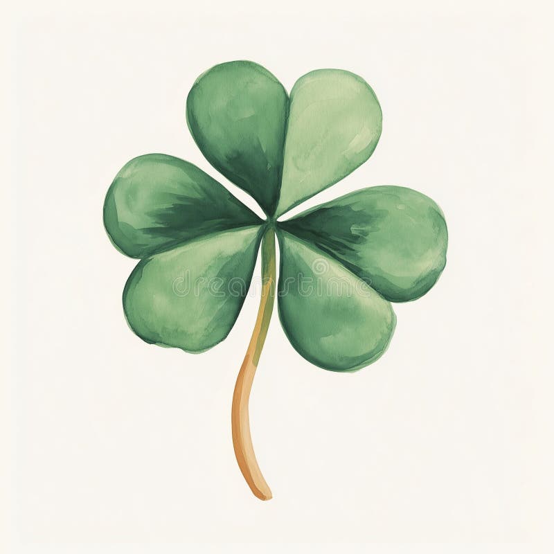 Simple Green Shamrock Icon: a Touch of Luck and Nature Stock Image ...