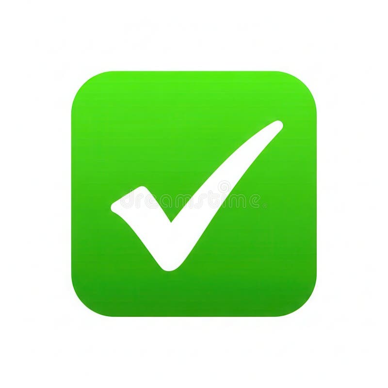 Simple Green Square Icon with White Check Mark Symbol Representing ...
