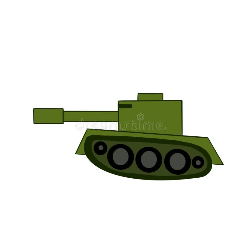 Illustration of Simple Green Toy Tank in Vector Stock Vector ...