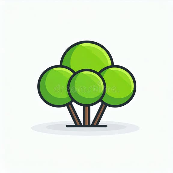 Simple Green Tree Illustration Stock Illustration - Illustration of ...