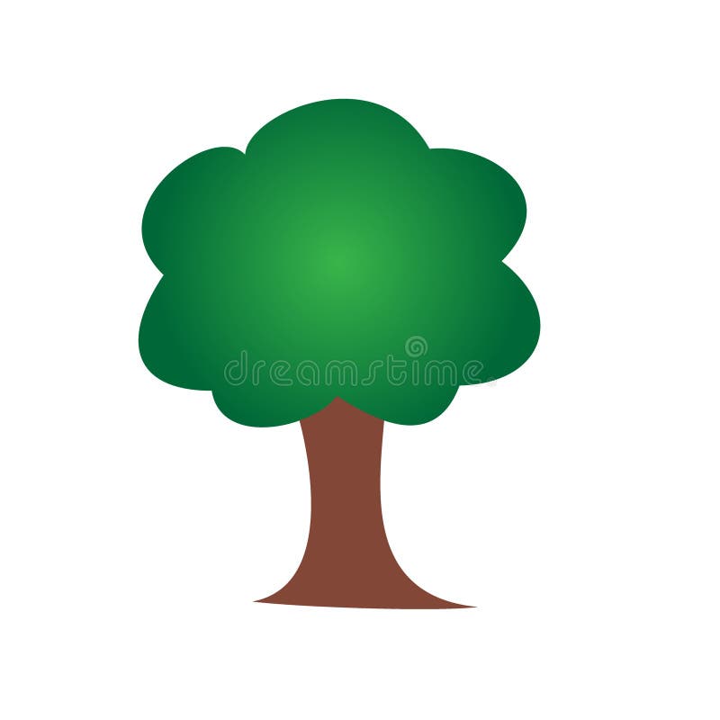 Simple Green Tree Illustration Stock Illustration - Illustration of ...