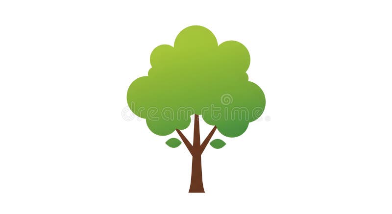 Simple Green Tree Illustration on White Background Stock Illustration ...