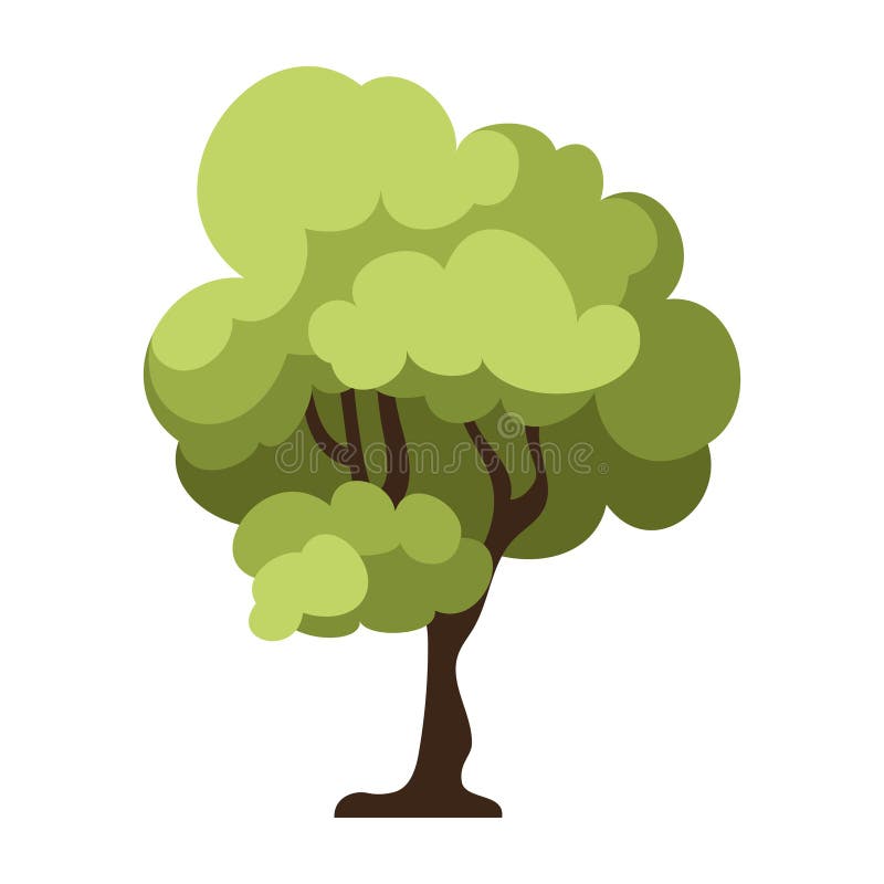 Simple Green Tree Illustrations Flat Stock Vector - Illustration of ...