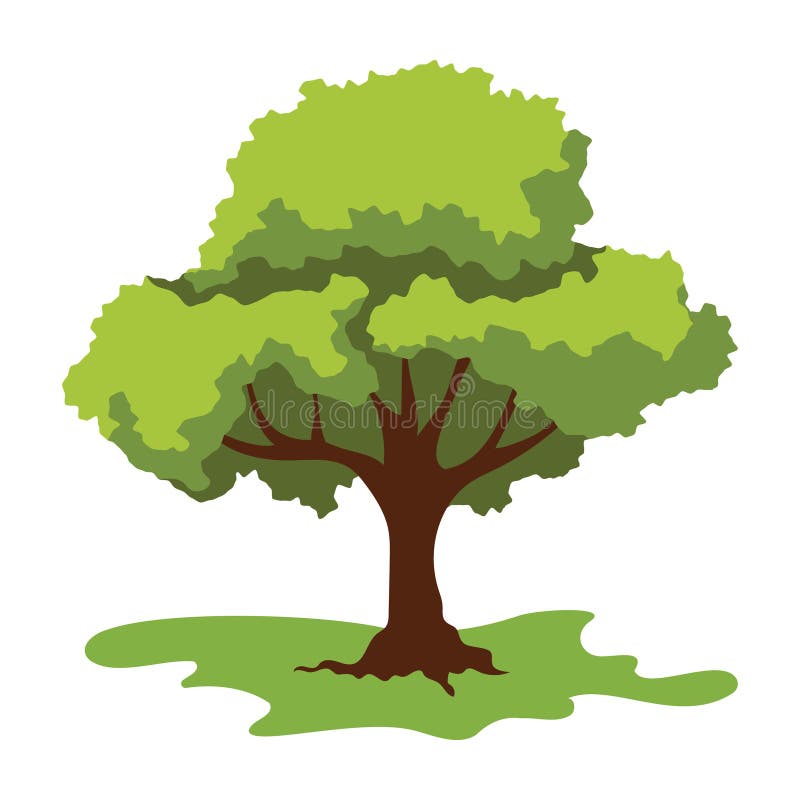 Simple Green Tree Illustrations Flat Stock Vector - Illustration of ...