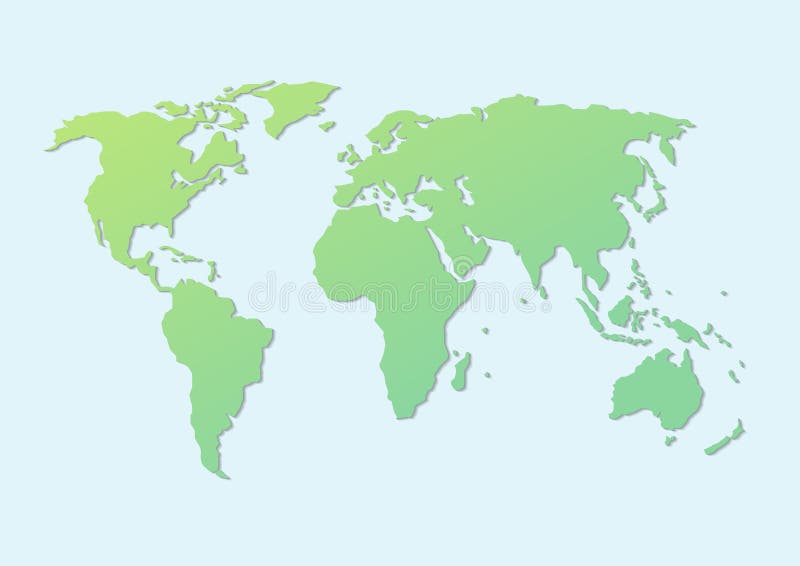Simple green world map stock vector. Illustration of globe - 362241640