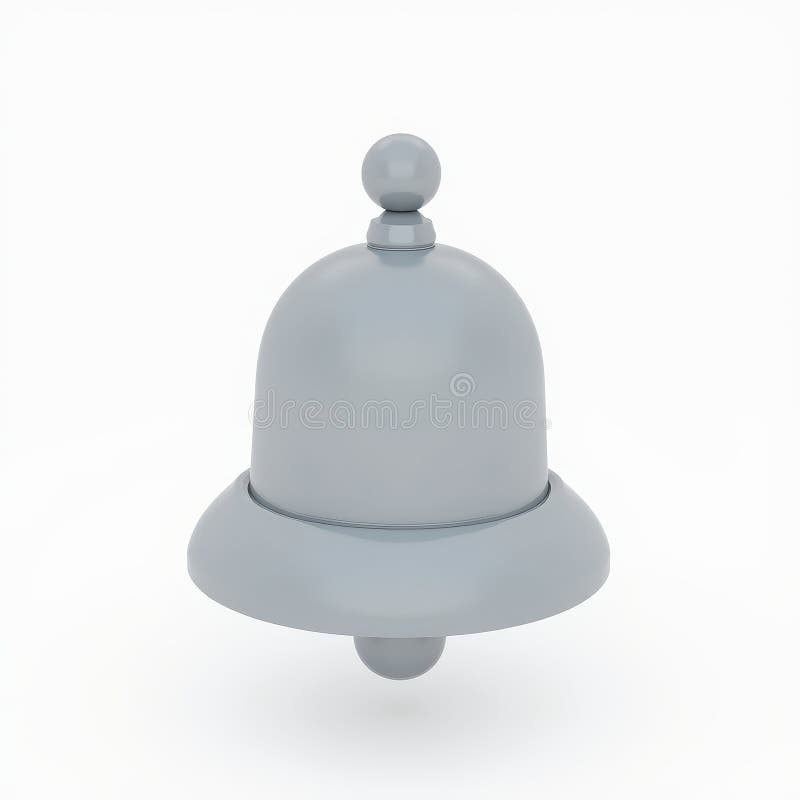 Simple Grey Bell with a Minimalist Design on a White Background. Stock ...