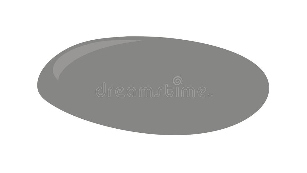Simple Grey Oval Stone or Pebble Icon, Natural Element Design , Vector ...