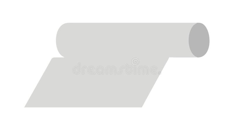 Simple Grey Scroll or Rolled Paper Document Line Art Icon , Vector ...