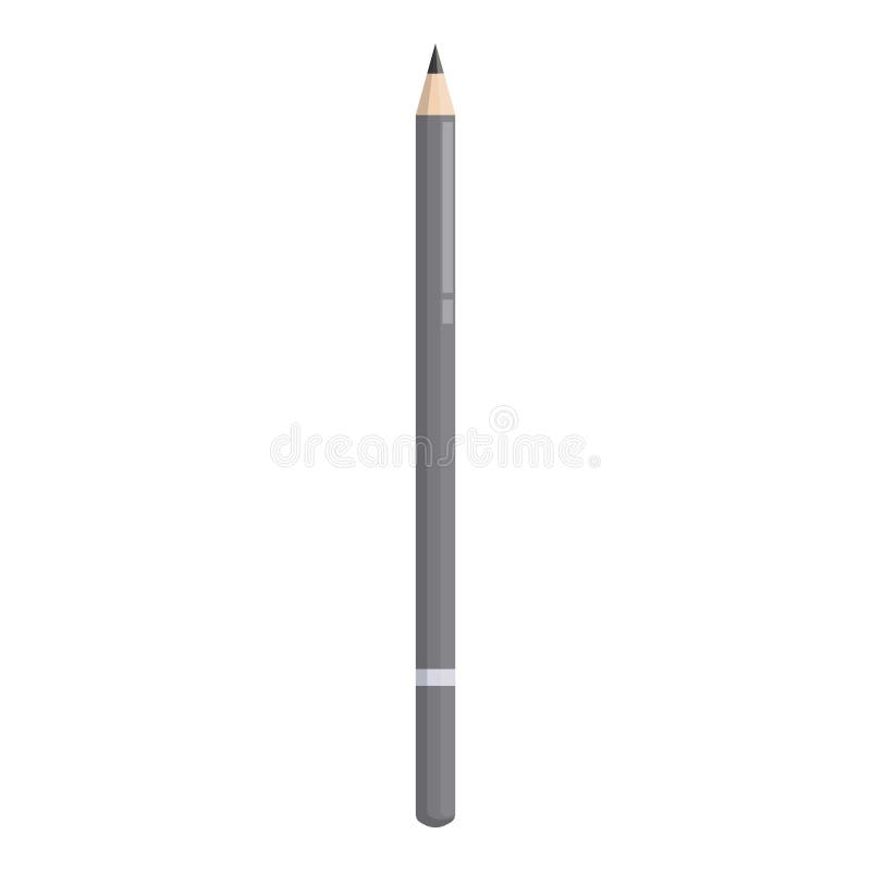 Simple Grey Wooden Pencil Pointing Upwards for Writing Stock Vector ...