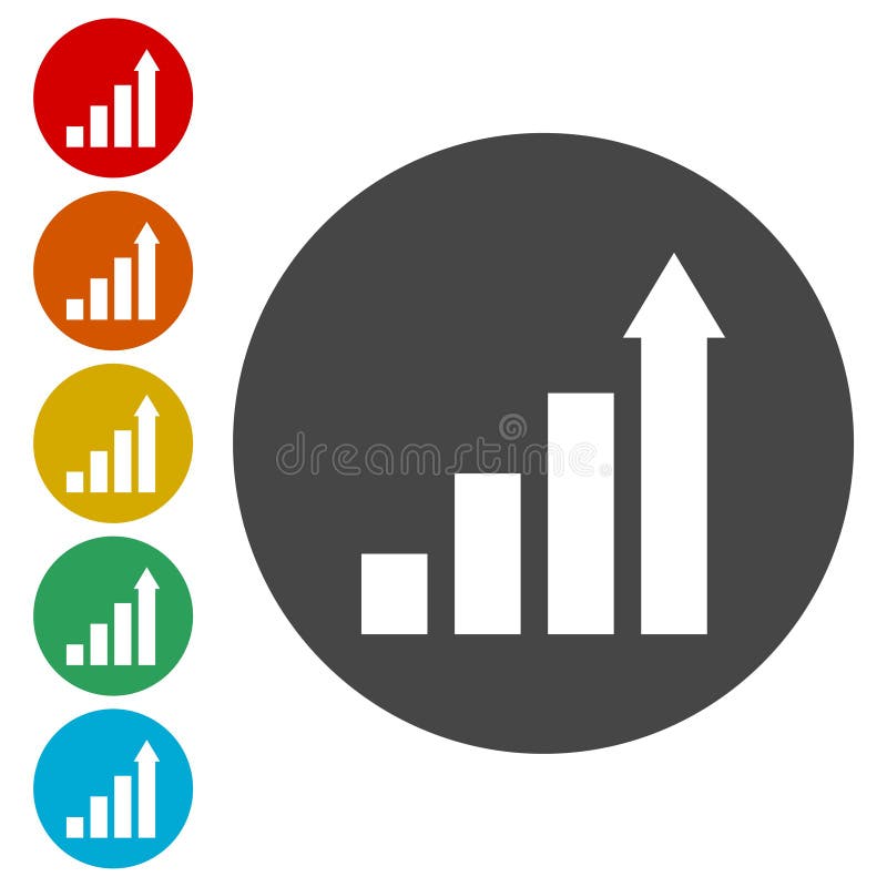 Simple Growth chart - icon stock illustration. Illustration of economic ...