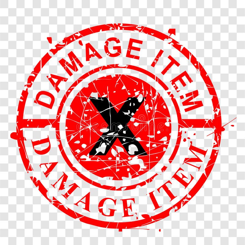 Simple Grungy Vector Circle Red Rubber Stamp, Damage Item at ...