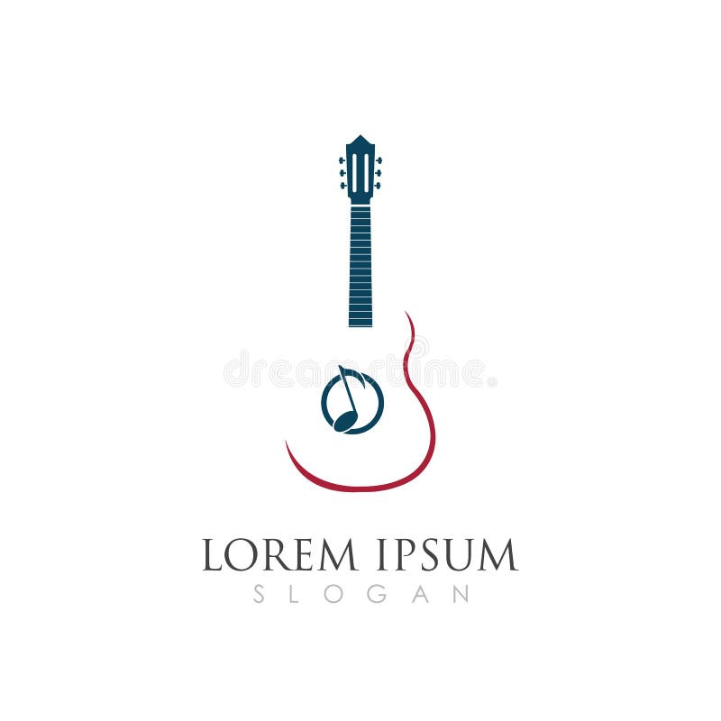 Simple Guitar Music Logo Vector Illustration Stock Vector ...