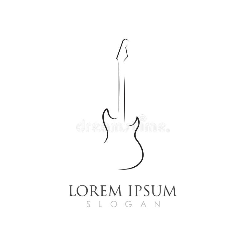 Simple Guitar Music Logo Vector Illustration Stock Vector ...