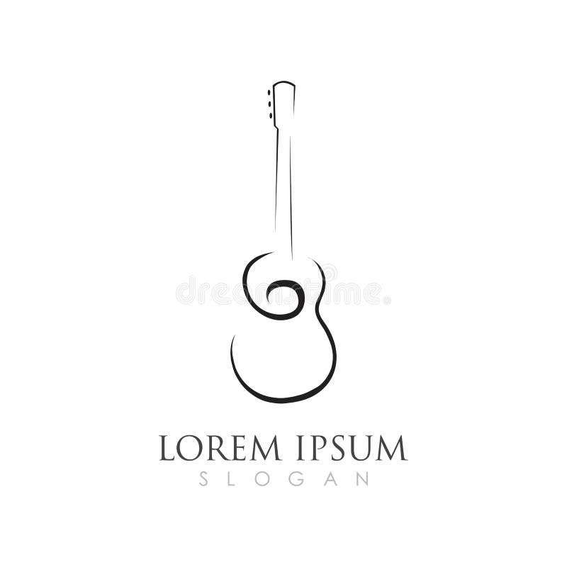 Simple Guitar Music Logo Vector Illustration Stock Vector ...