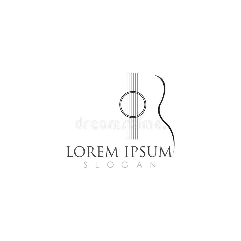 Simple Guitar Music Logo Vector Illustration Stock Vector ...