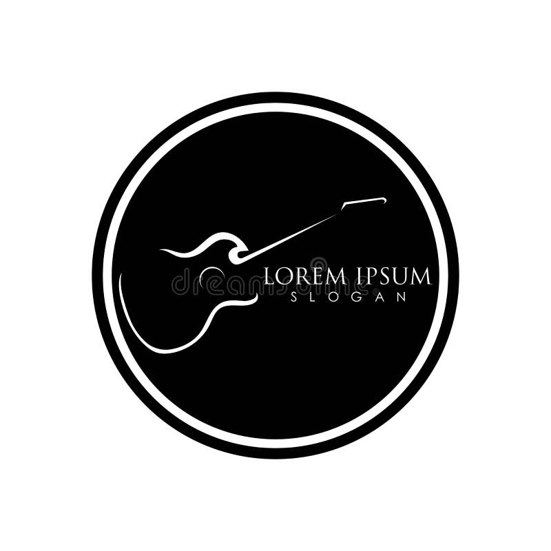 Simple Guitar Music Logo Vector Illustration Stock Vector ...