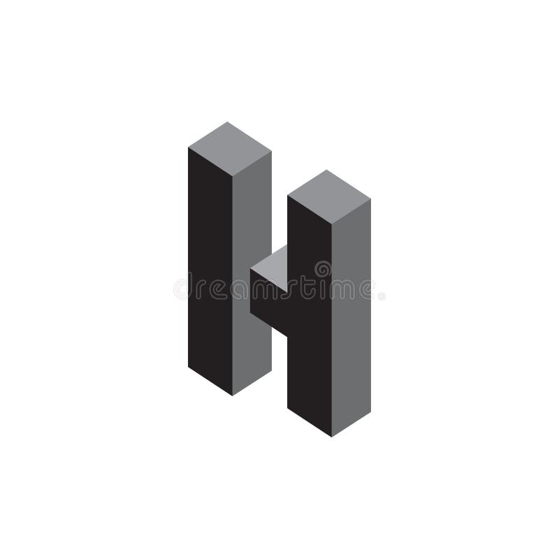 Simple H Initial Letter Logo Design Template Stock Vector ...