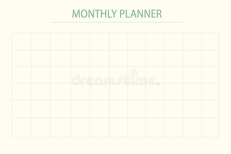 Monthly Planner Line List with Date Stock Vector - Illustration of ...