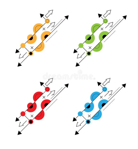 Simple Half Circle Line Art Web Design Element Different Colors Stock ...