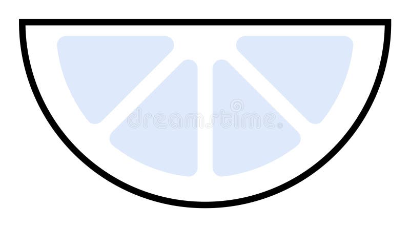 Simple Half Lemon Segment with Four Slices in Minimalistic Design Stock ...