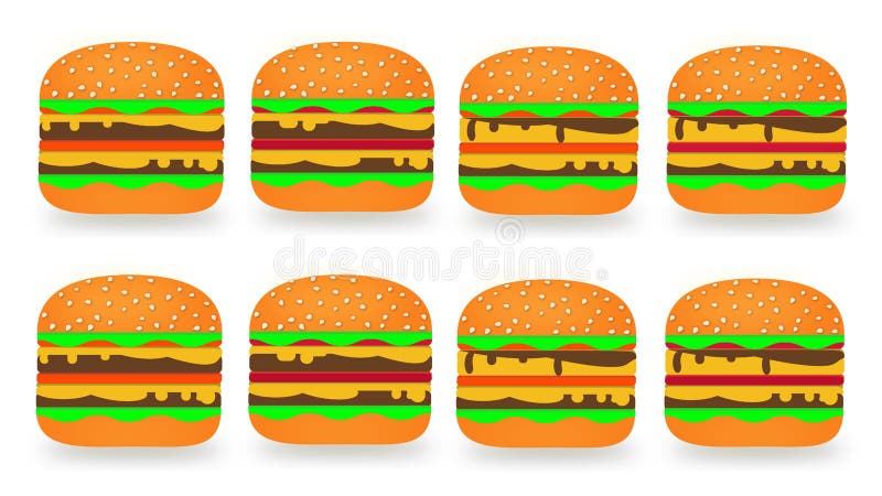 Simple Hamburger Illustration Design Stock Illustration - Illustration ...