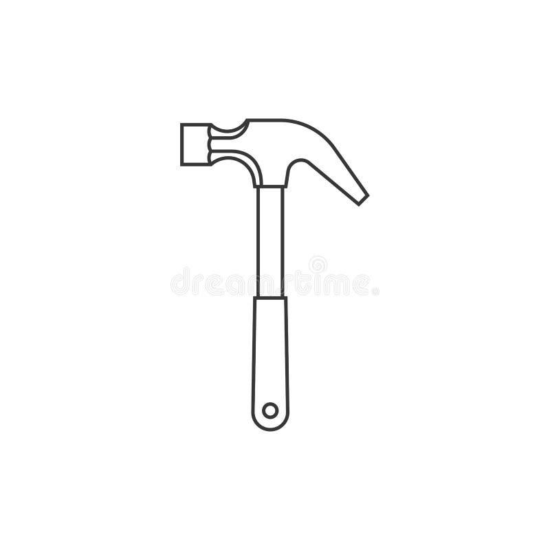 Hammer outline icon stock vector. Illustration of hammer - 99741473