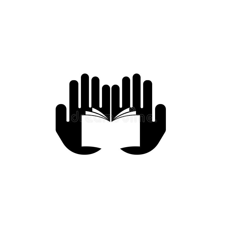 SIMPLE HAND BOOK MINIMAL VECTOR ILLUSTRATION LOGO ICON DESIGN Stock ...
