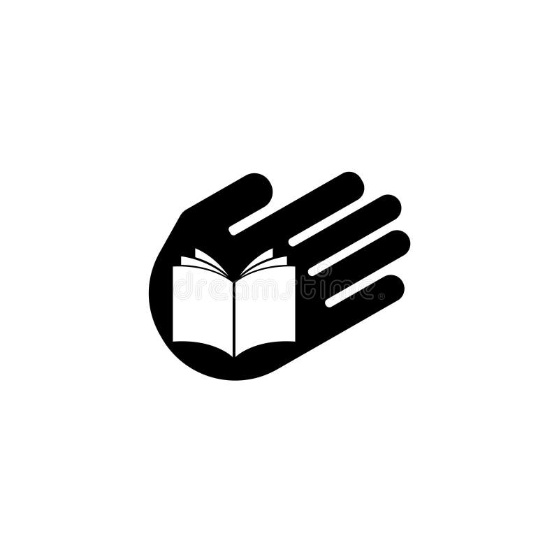 SIMPLE HAND BOOK MINIMAL VECTOR ILLUSTRATION LOGO ICON DESIGN Stock ...