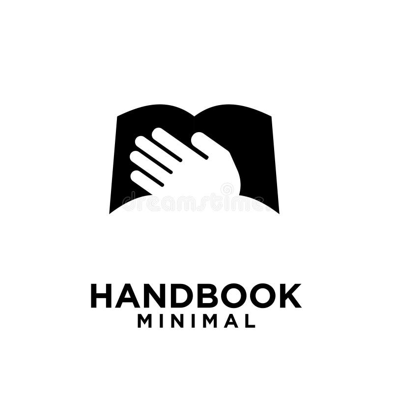 SIMPLE HAND BOOK MINIMAL VECTOR ILLUSTRATION LOGO ICON DESIGN Stock ...
