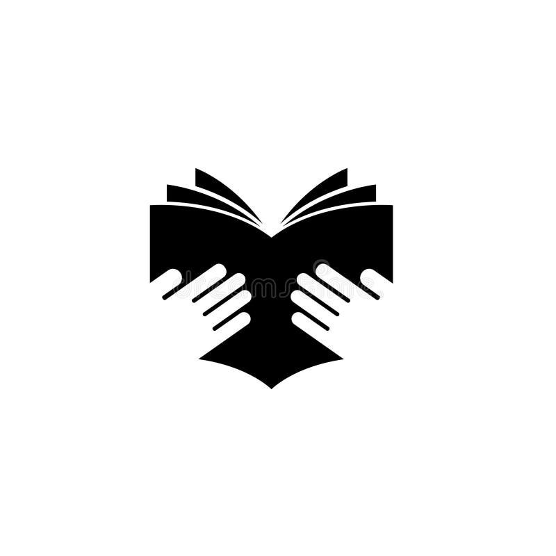SIMPLE HAND BOOK MINIMAL VECTOR ILLUSTRATION LOGO ICON DESIGN Stock ...