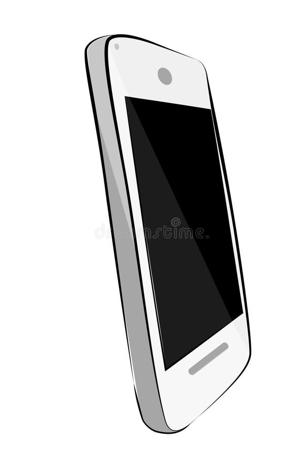 Simple Hand Draw Sketch Flat Color Shining Vector White Smartphone ...