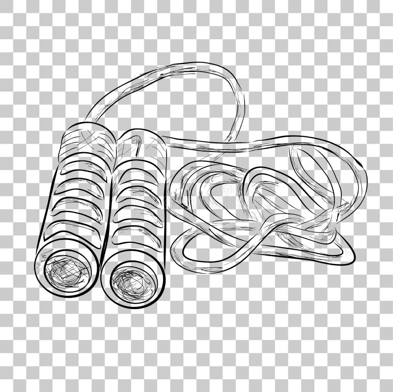 Simple Hand Draw Sketch of Jumping Rope and Dumbbell Stock Vector ...