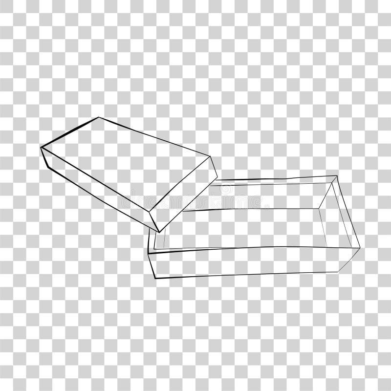Simple Hand Draw Sketch Template or Mockup Vector Black Shoe Box, at ...