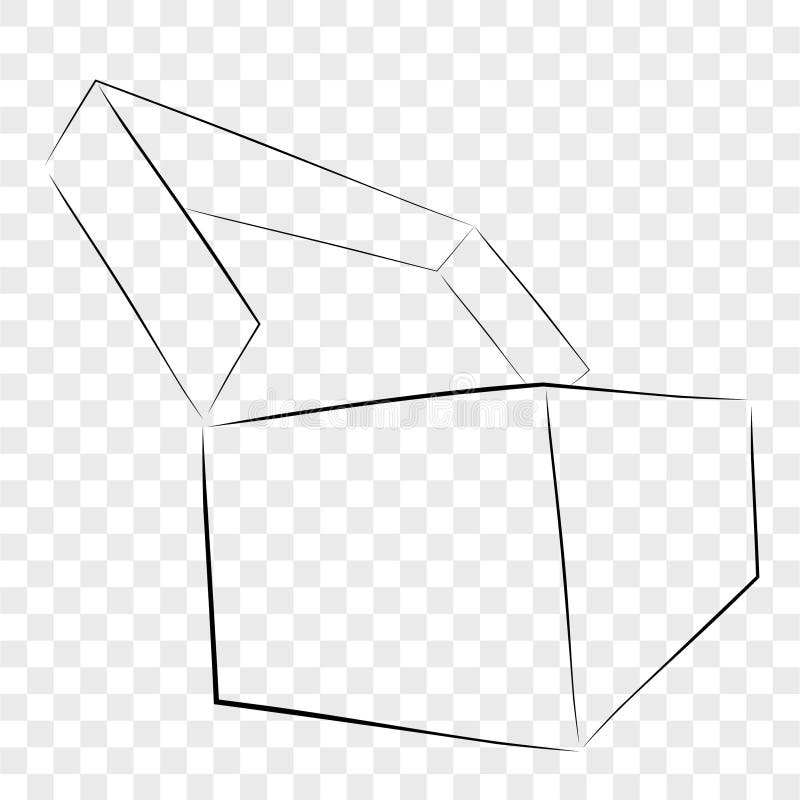 Simple Hand Draw Sketch Template Vector Black Shoe Box, at Transparent ...