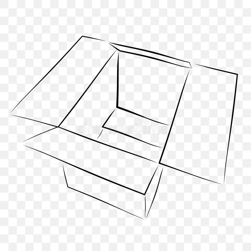 Cardboard Box with a Transparent Plastic Window Stock Illustration ...