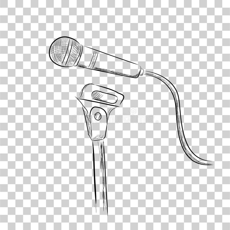 Microphone Stand Sketch Stock Illustrations – 291 Microphone Stand ...