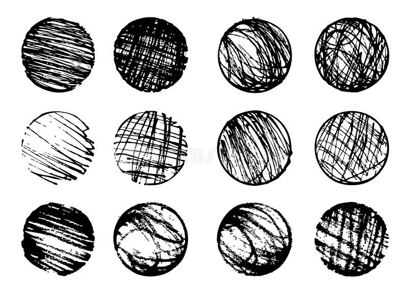 Simple Hand Draw Vector Sketch Frame Scribble, Set 12 Stock Vector - Illustration of hand ...