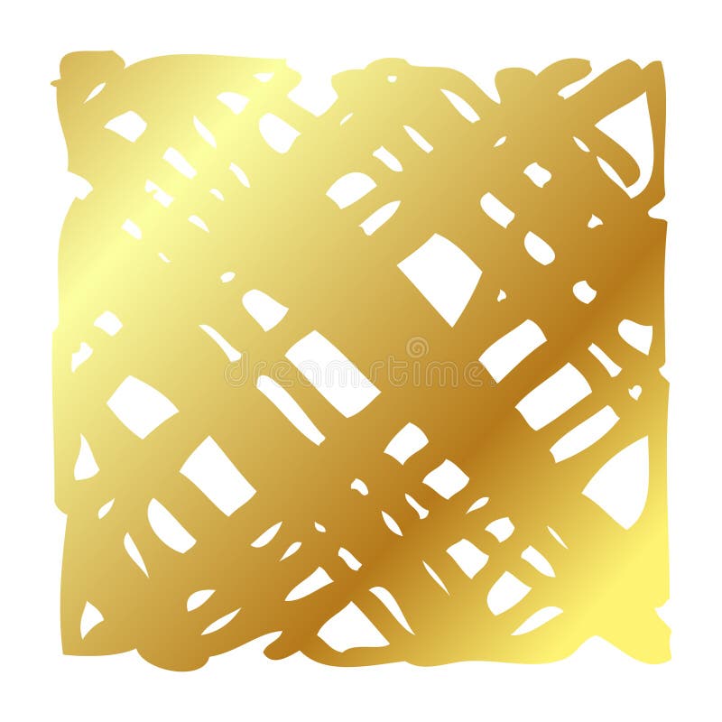 Simple Hand Draw Vector Sketch Gold or Golden Square Frame Scribble ...