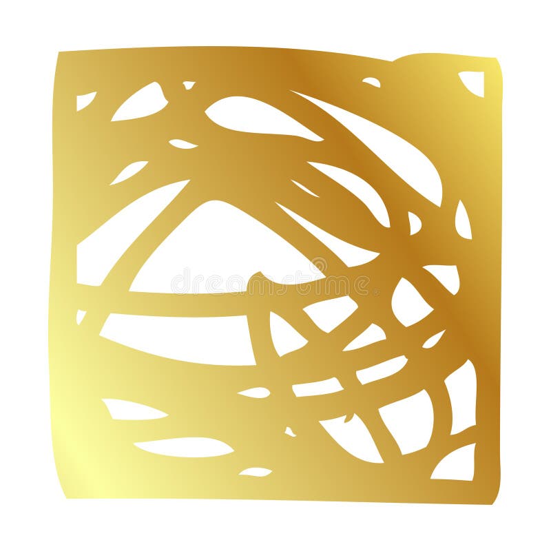Simple Hand Draw Vector Sketch Gold or Golden Square Frame Scribble ...