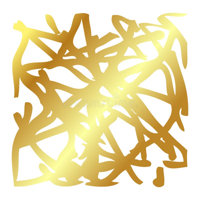 Simple Hand Draw Vector Sketch Gold or Golden Square Frame Scribble ...