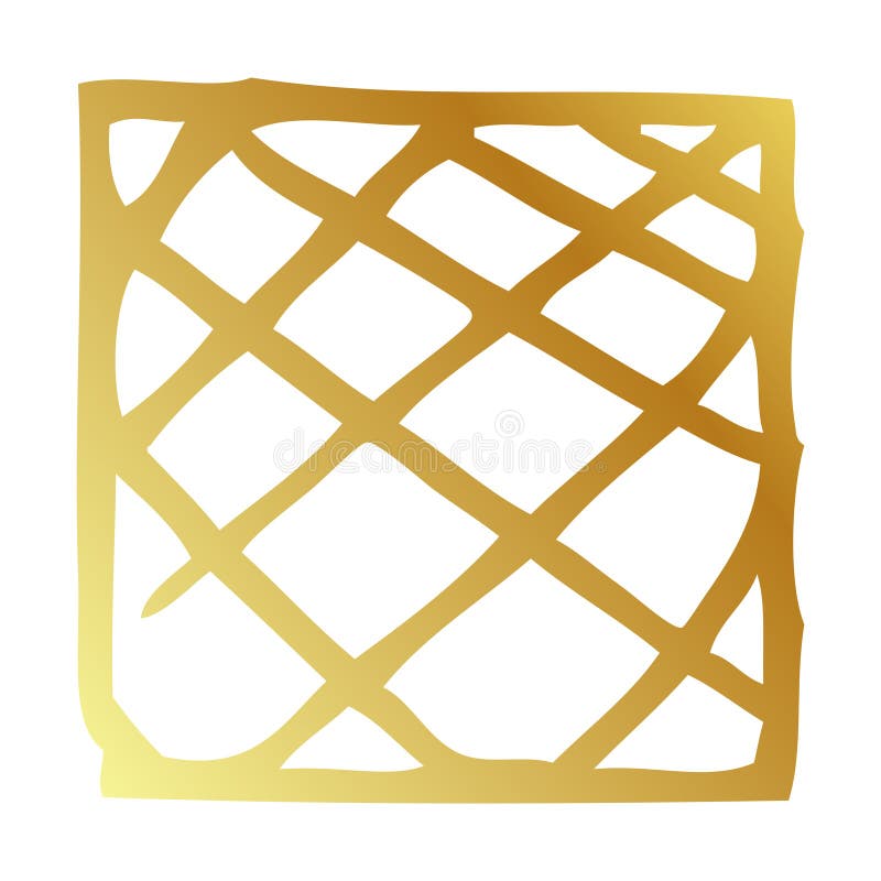 Simple Hand Draw Vector Sketch Gold or Golden Square Frame Scribble ...