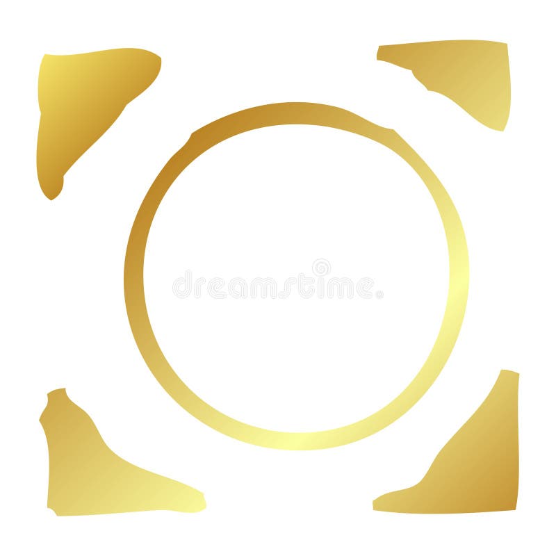 Simple Hand Draw Vector Sketch Gold or Golden Square Frame Scribble ...