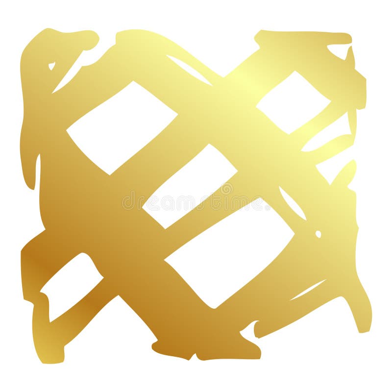 Simple Hand Draw Vector Sketch Gold or Golden Square Frame Scribble ...