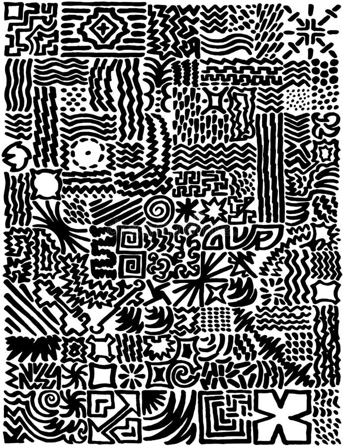 Simple Hand Drawn Base Signs Creating Modern Pattern Stock Vector ...