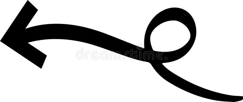 Simple, Hand Drawn Black Arrow Elegantly Curves and Loops, Creating a ...