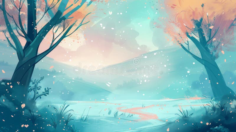 Simple Hand-drawn Cartoon Background with Double Exposure View. Stock ...