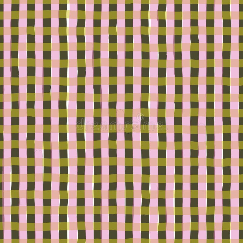 Simple Hand Drawn Checkered Pattern. Stock Vector - Illustration of ...