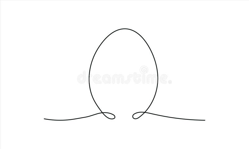 Simple Hand Drawn Egg-shaped Illustration of Outline Art with Editable ...