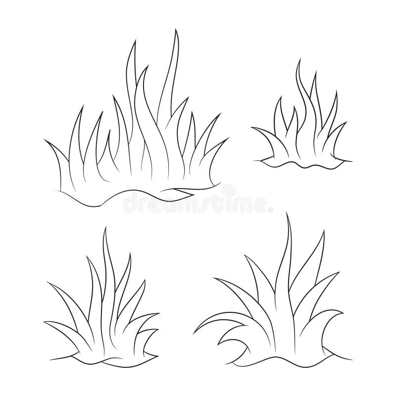 Simple Hand Drawn of Grass Vector Illustration with Hand Drawn Style ...
