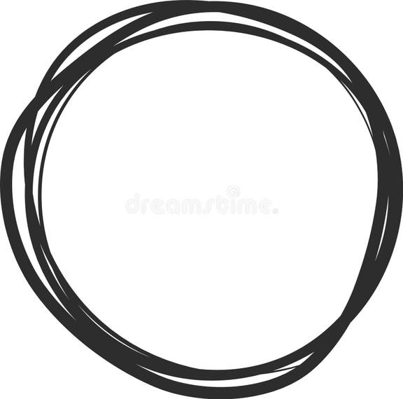 Simple, Hand Drawn Imperfect Circle, Created with Multiple Overlapping ...
